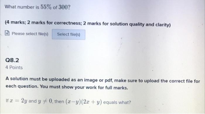 Solved What number is 55% of 300? (4 marks: 2 marks for | Chegg.com