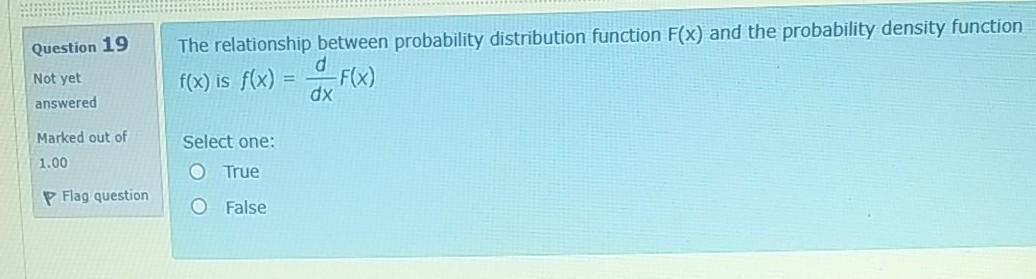 Solved Question 19 The relationship between probability | Chegg.com