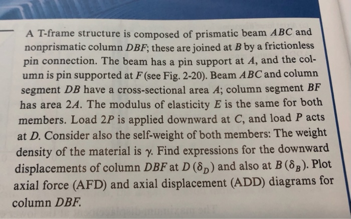 Solved A T-frame structure is composed of prismatic beam ABC | Chegg.com