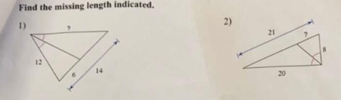 Solved Find the missing length indicated. | Chegg.com