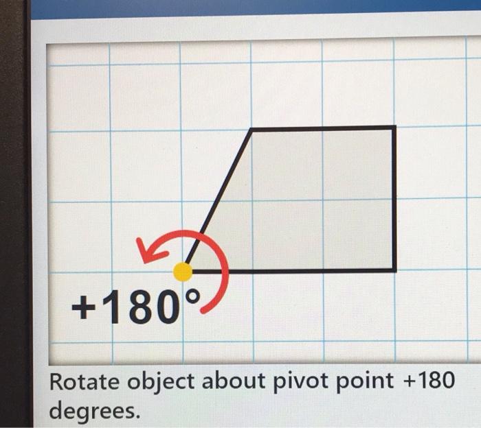 Solved +180° Rotate object about pivot point +180 degrees. | Chegg.com