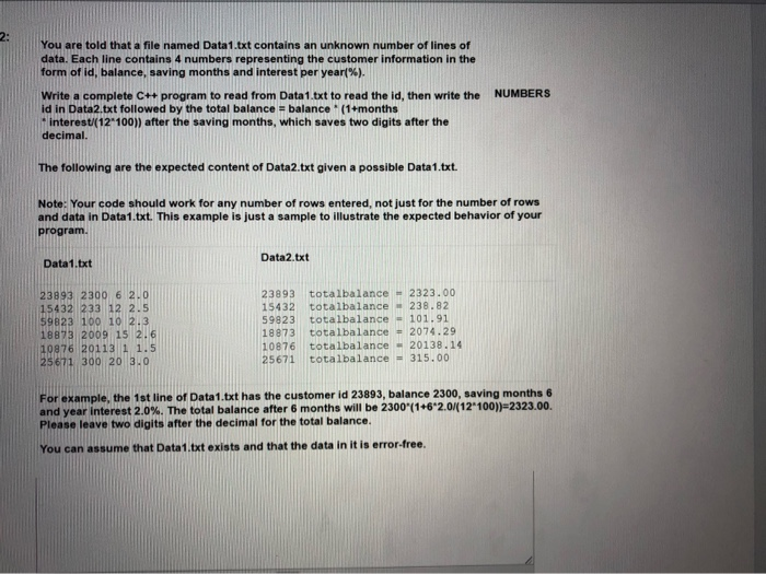 Solved You are told that a file named Data1.txt contains an | Chegg.com