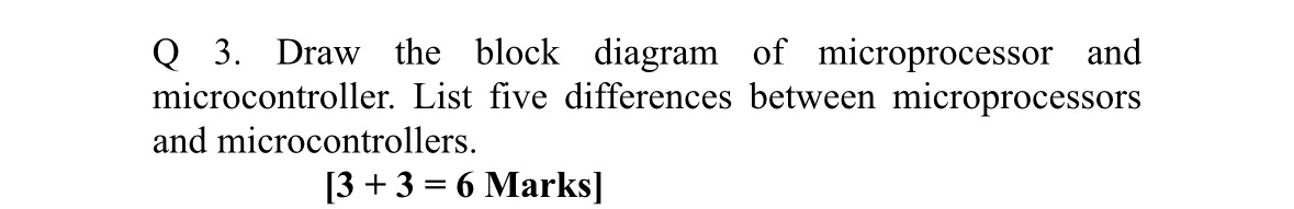 Solved Q 3. ﻿Draw the block diagram of microprocessor and | Chegg.com