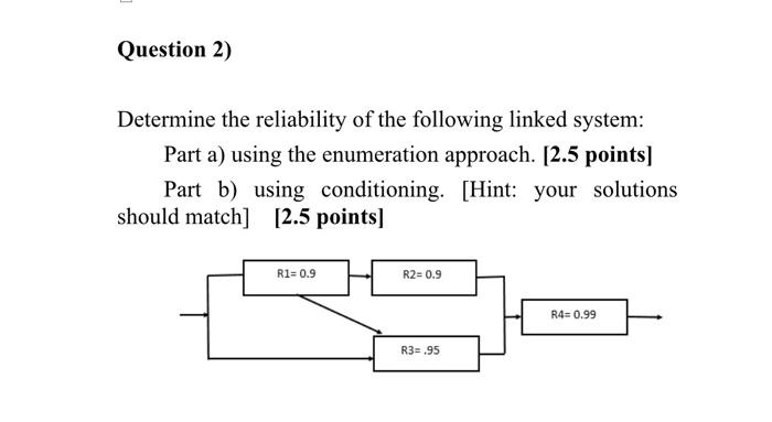 Solved Determine the reliability of the following linked | Chegg.com