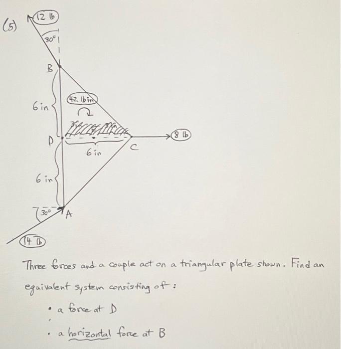 Solved Three frees and a couple act on a triangular plate | Chegg.com