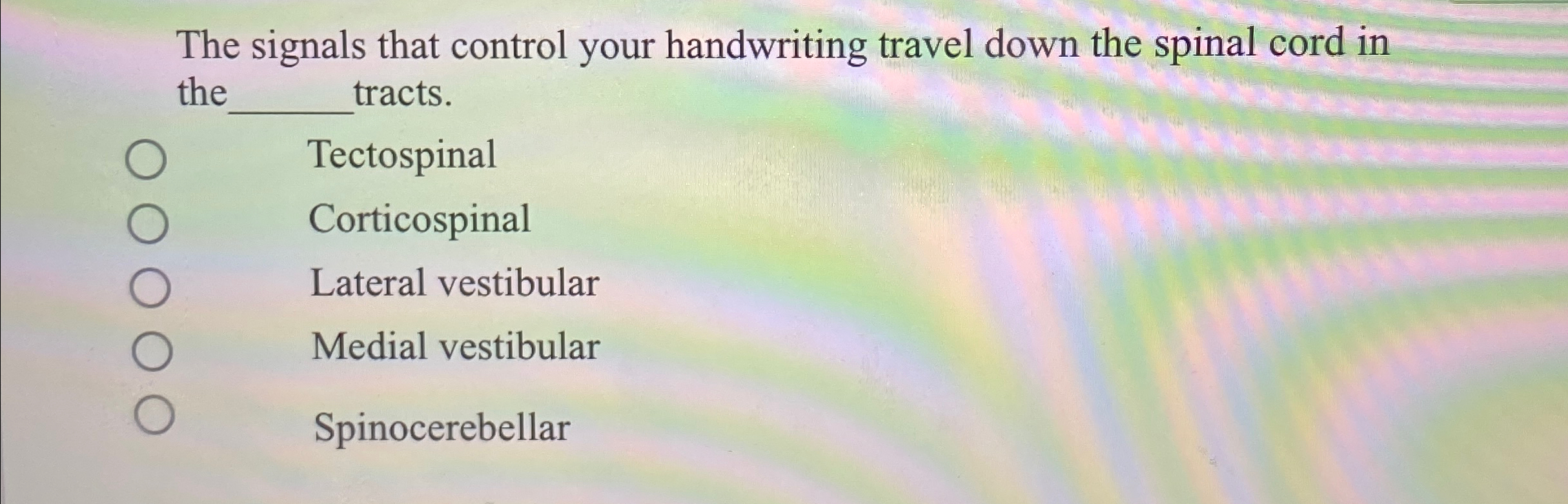 Solved The signals that control your handwriting travel down | Chegg.com
