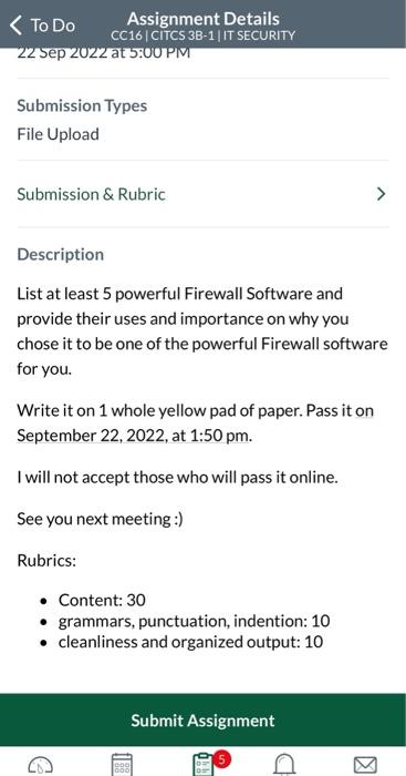 Solved CC16|CITCS 3B-1|IT SECURITY 22 sep 2022 at 5:0071" | Chegg.com