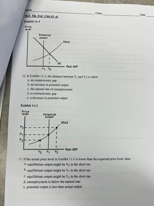 Solved Exhibit 11-3 12. In Exhibit 11-3, the distance | Chegg.com