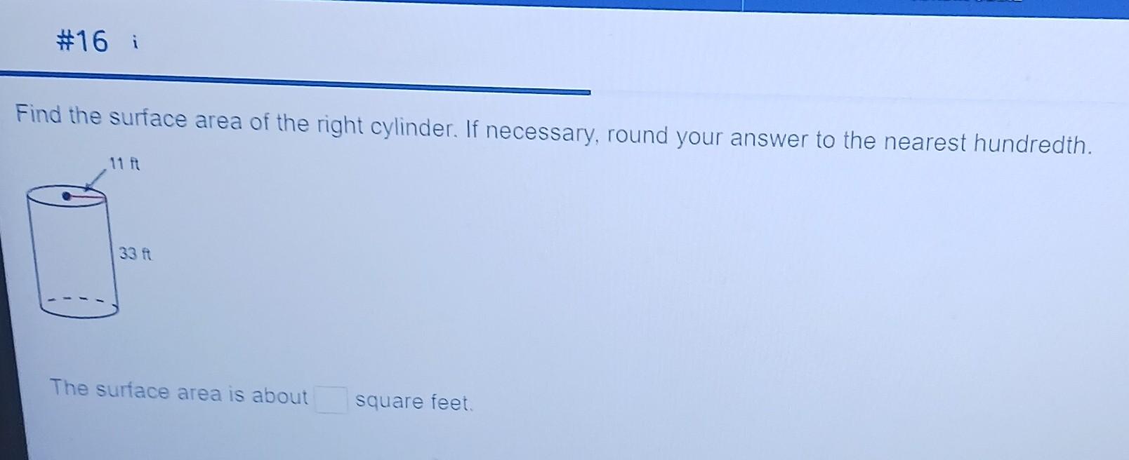 Solved Find the surface area of the right cylinder. If | Chegg.com