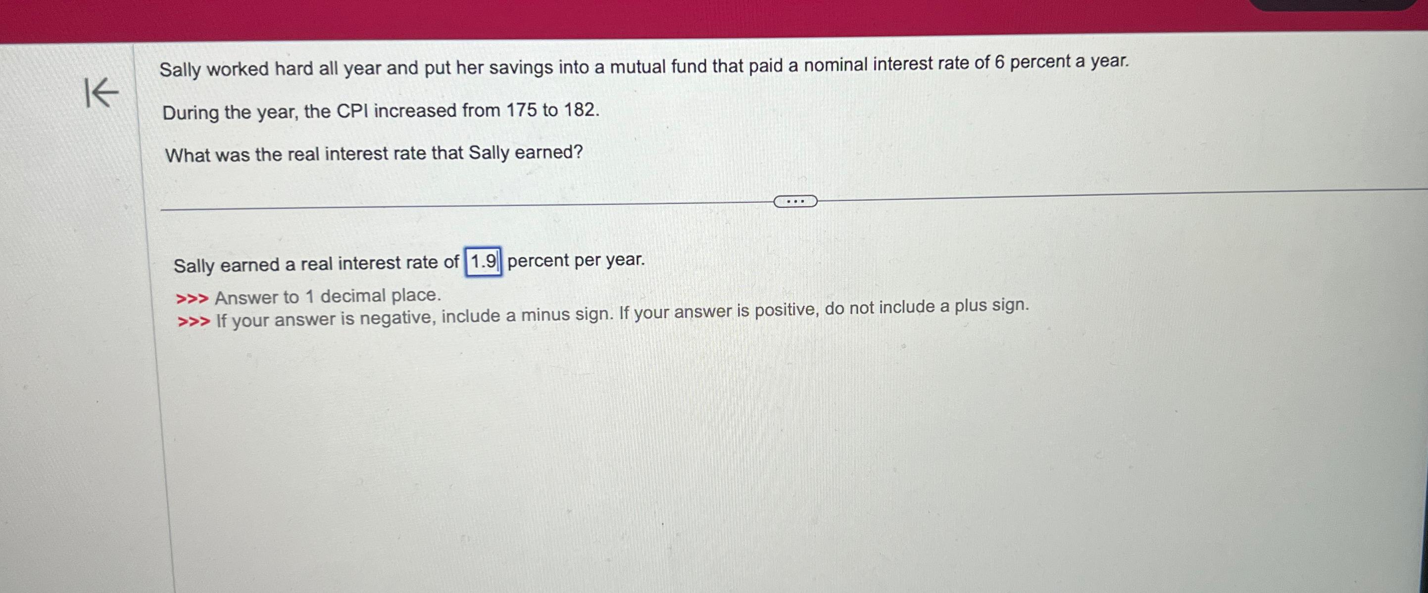 Solved Sally worked hard all year and put her savings into a | Chegg.com