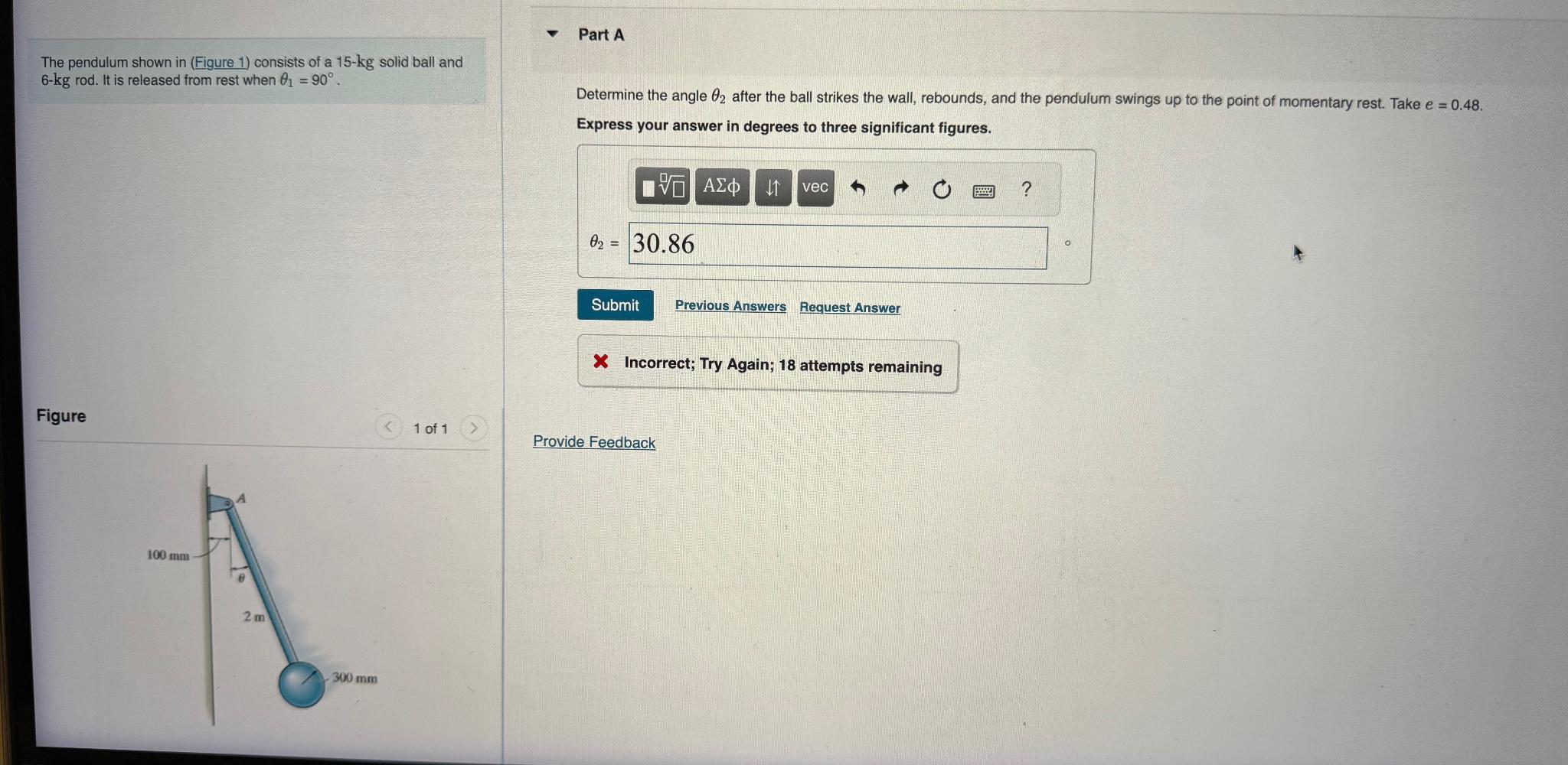 Solved Part AThe pendulum shown in (Figure 1) ﻿consists of a | Chegg.com