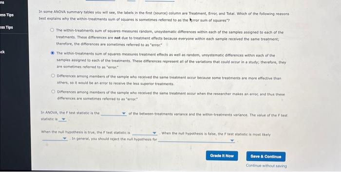 Attempts Keep the Highest / 4 5. ANOVA calculations | Chegg.com