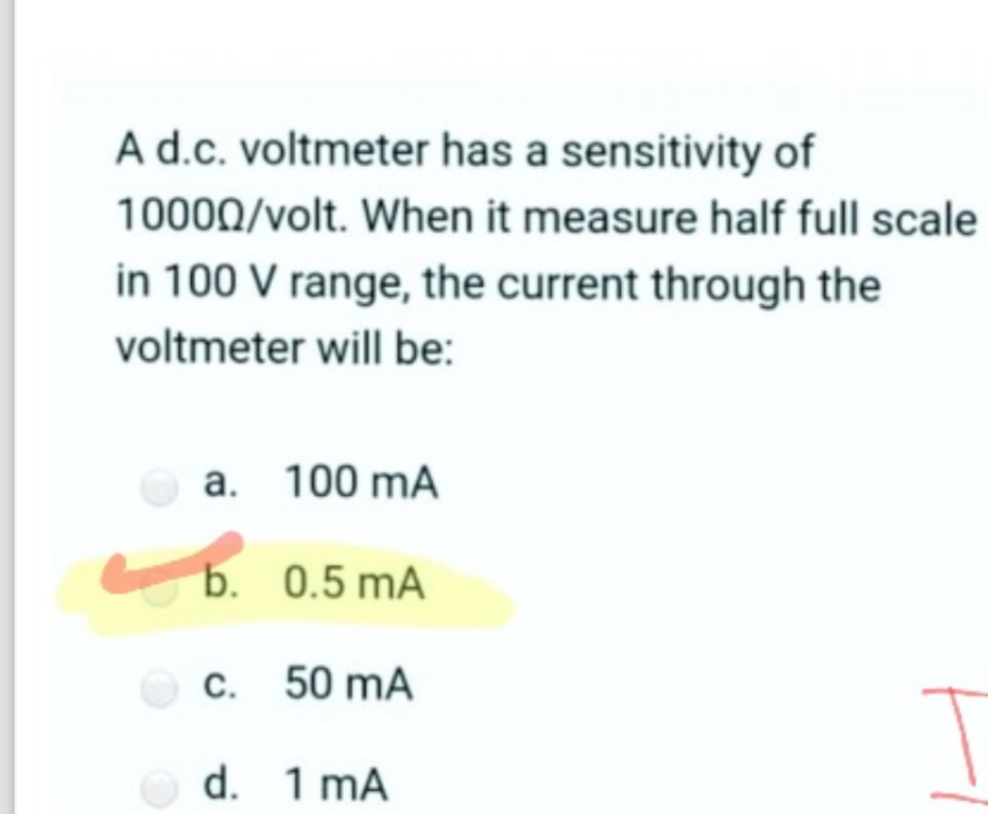 Solved A d.c. ﻿voltmeter has a sensitivity of1000Ω? ﻿volt. | Chegg.com