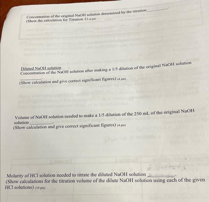 Solved Goal Molarity of the NaOH solution (original | Chegg.com