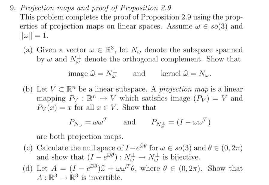 9. Projection maps and proof of Proposition 2.9 This | Chegg.com