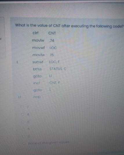 Solved What is the value of CNT after executing the | Chegg.com