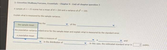 Solved A sample of n−25 scores has a mean of M=200 and a | Chegg.com