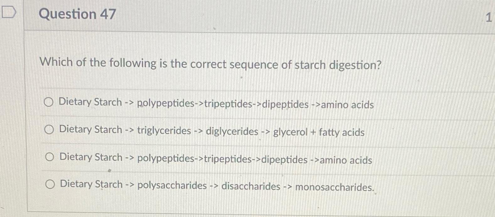 Solved Question 47Which of the following is the correct | Chegg.com