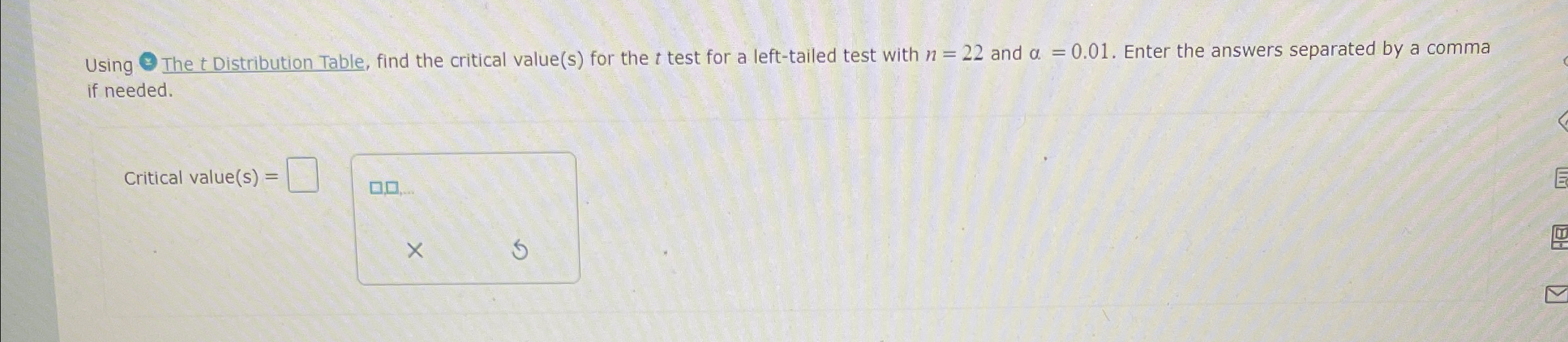 Solved Using The t Distribution Table, find the critical | Chegg.com