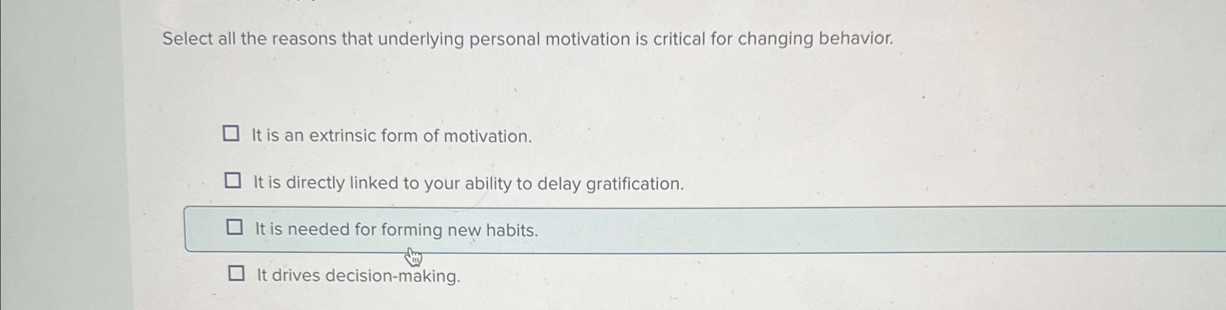 Solved Select all the reasons that underlying personal | Chegg.com