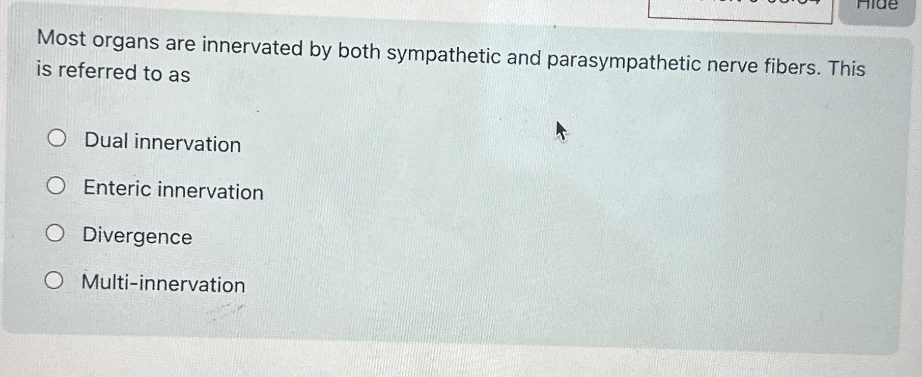 Solved Most organs are innervated by both sympathetic and | Chegg.com