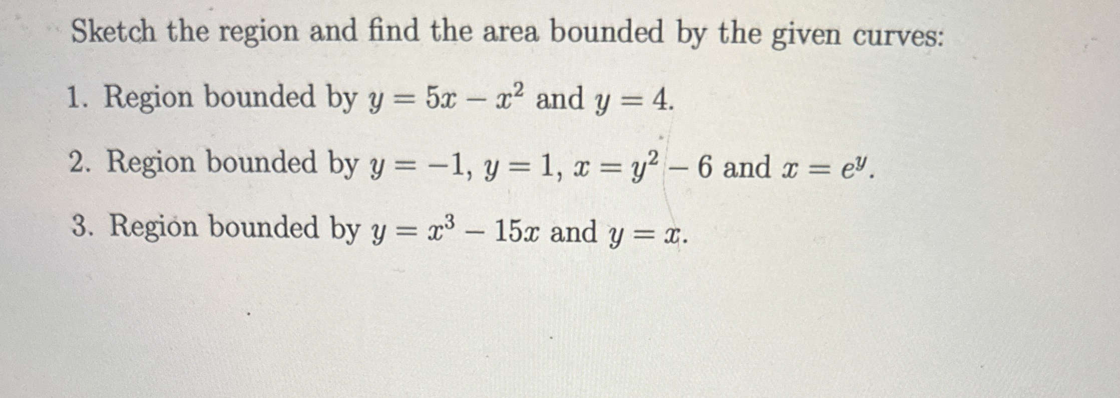 Sketch the region and find the area bounded by the | Chegg.com