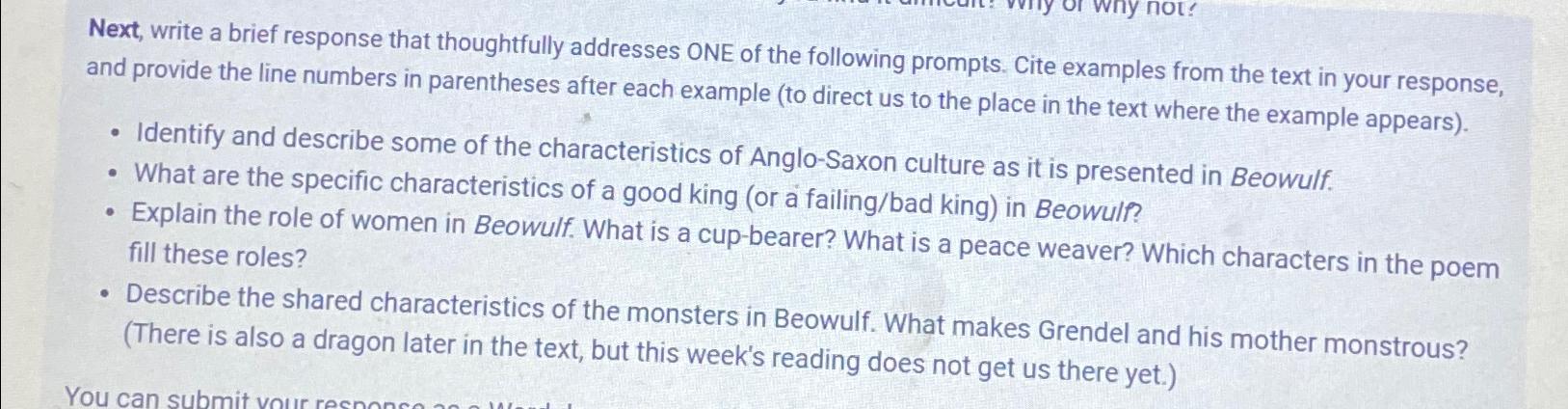 Solved Next, write a brief response that thoughtfully | Chegg.com