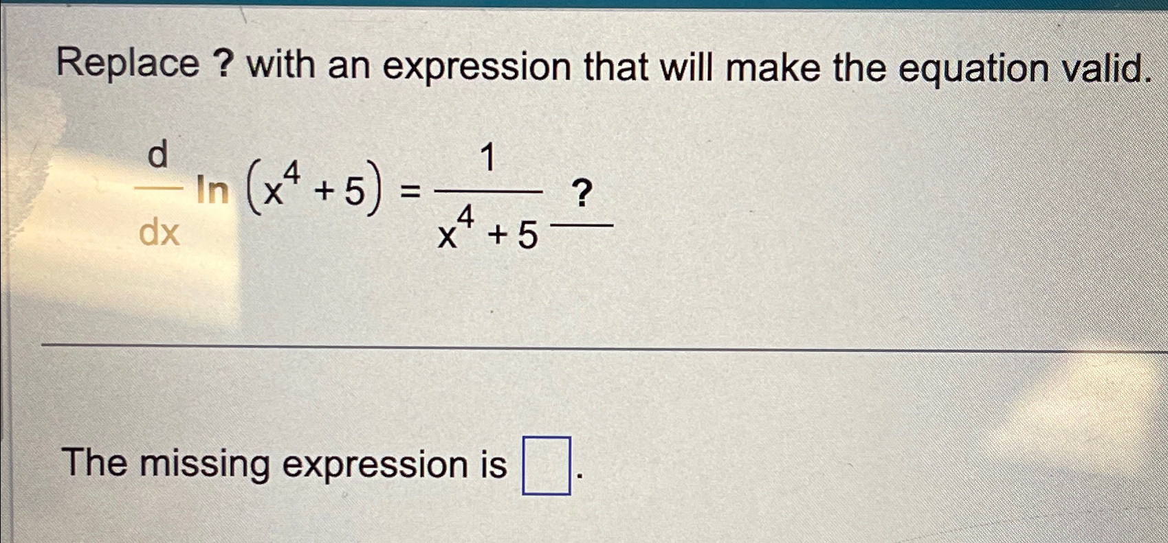 Solved Replace ? ﻿with an expression that will make the | Chegg.com