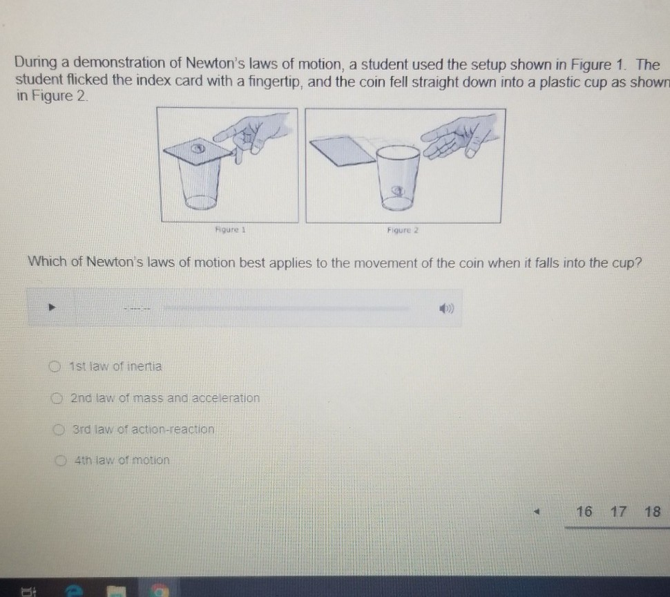 Solved During a demonstration of Newton's laws of motion, a | Chegg.com
