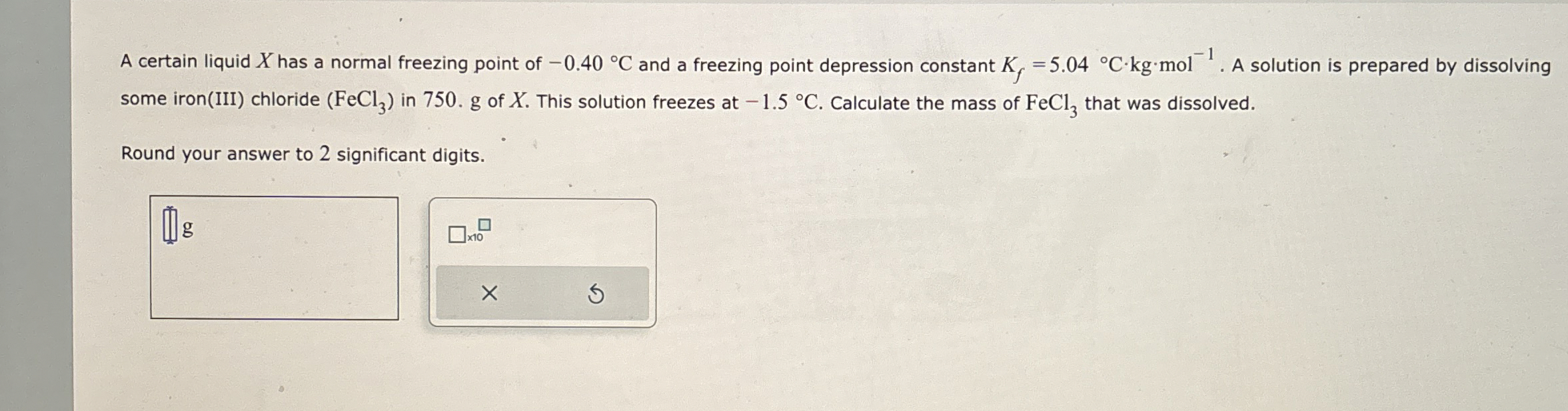 Solved A certain liquid x ﻿has a normal freezing point of | Chegg.com