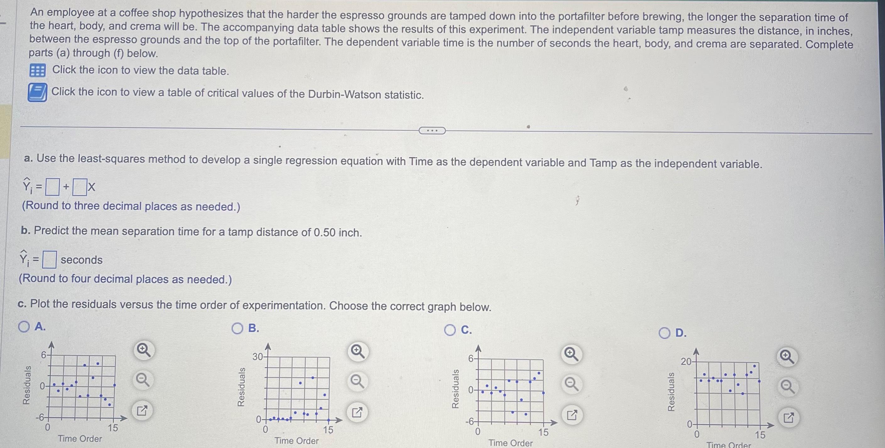 Table of Critical Values of the Durbin-Watson | Chegg.com