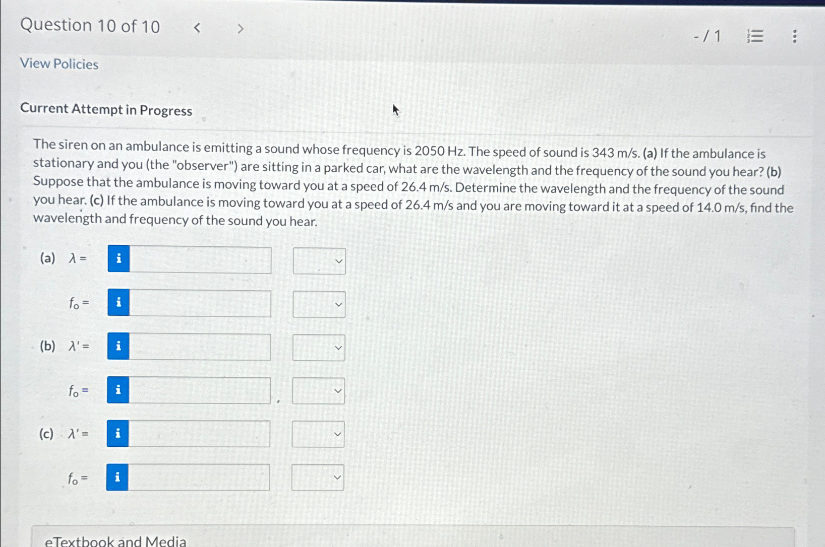Solved Question 10 ﻿of 10-1View PoliciesCurrent Attempt in | Chegg.com