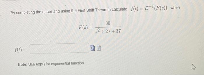Solved By completing the quare and using the First Shift | Chegg.com