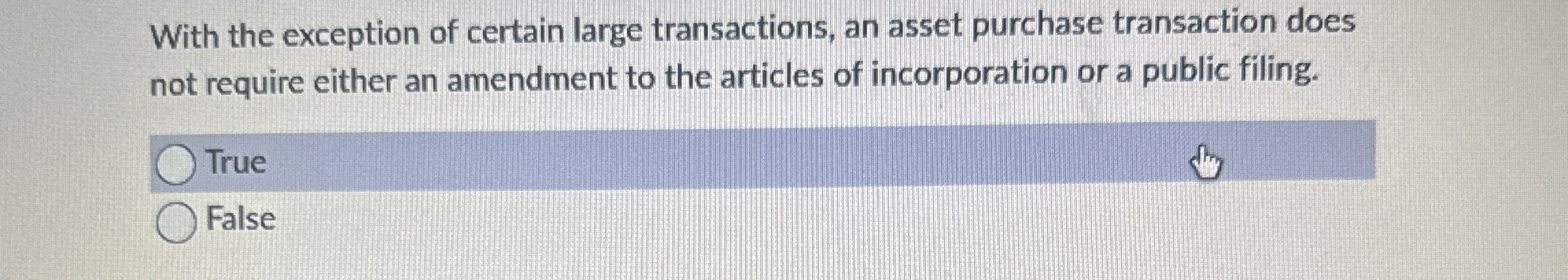 Solved With the exception of certain large transactions, an | Chegg.com