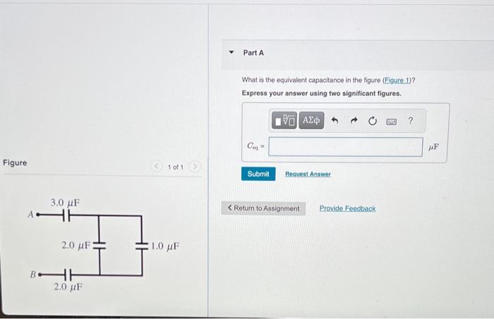 Solved What is the equivalent capacitance in the figure | Chegg.com