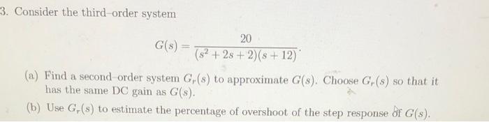 Solved 3. Consider the third-order system | Chegg.com