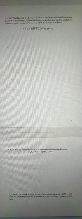 Solved +αa+zx+2(x+7)(x+1)3. (PART A) (10 points) Use Boolean | Chegg.com