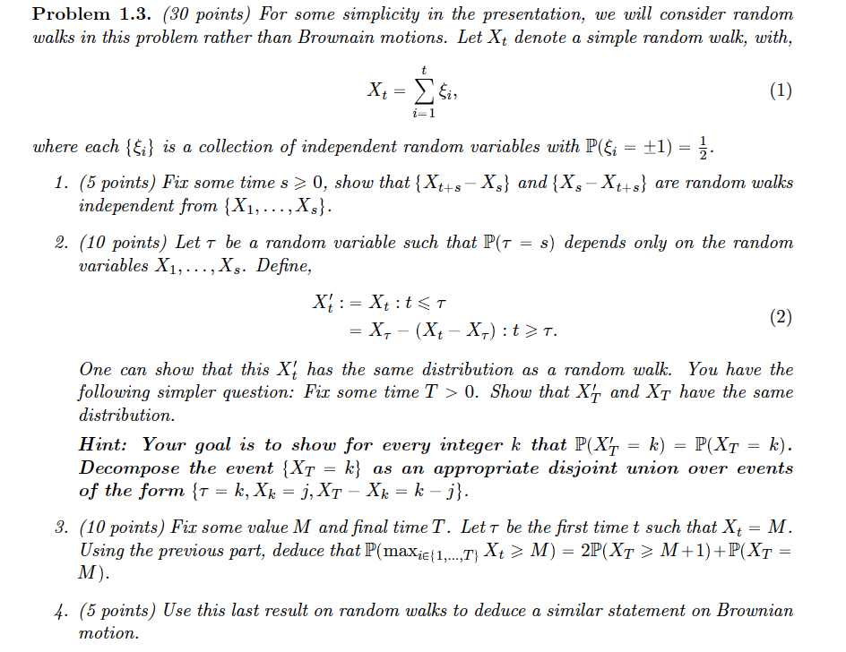 Solved Problem 1.3. (30 ﻿points) ﻿For some simplicity in the | Chegg.com