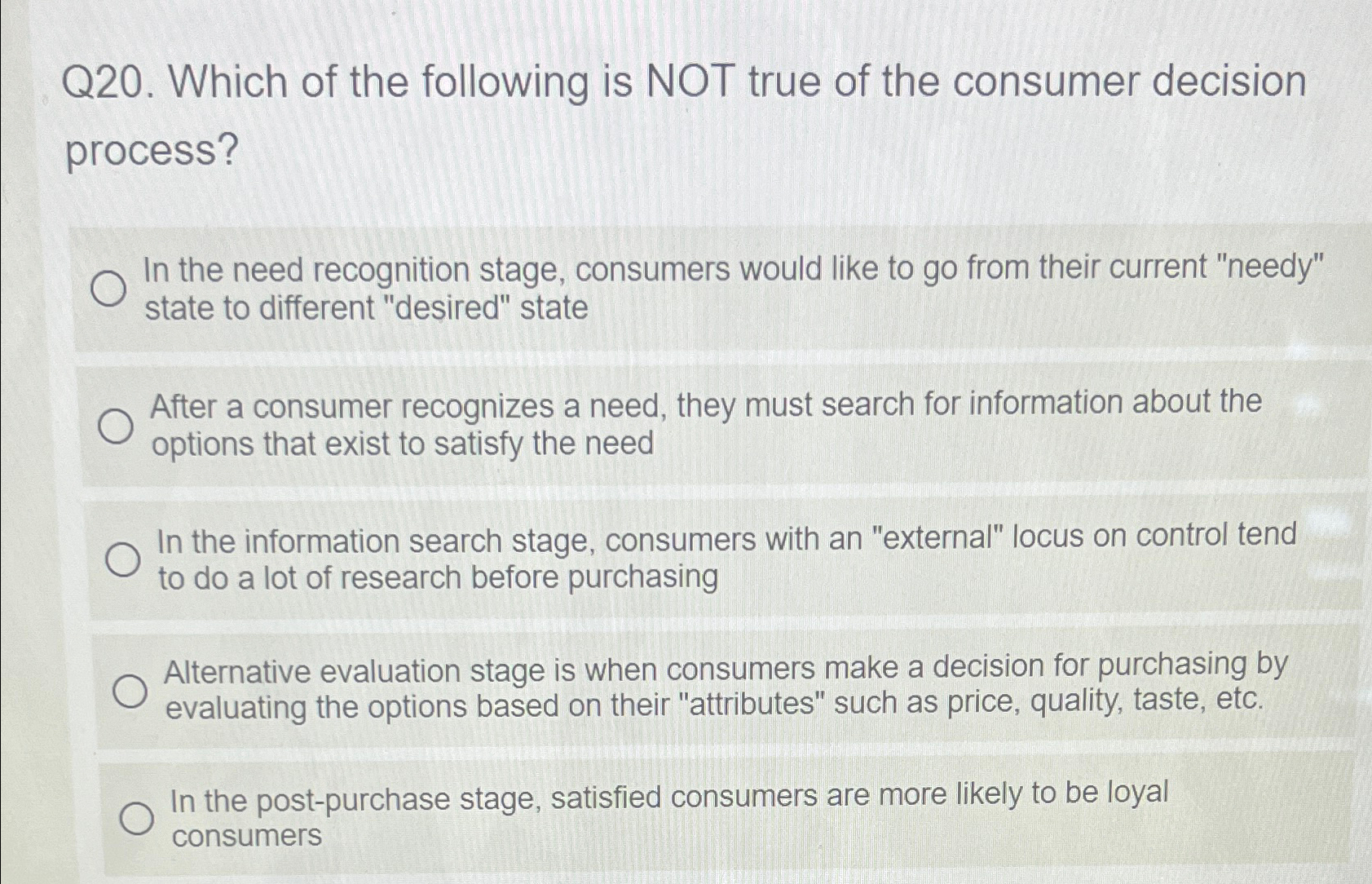 Solved Q20. ﻿Which of the following is NOT true of the | Chegg.com