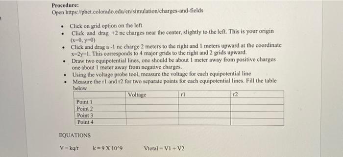 Solved . . . Procedure: Open https://phet | Chegg.com