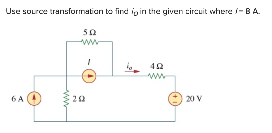 Solved Use source transformation to ﻿find i0 in ﻿the given | Chegg.com