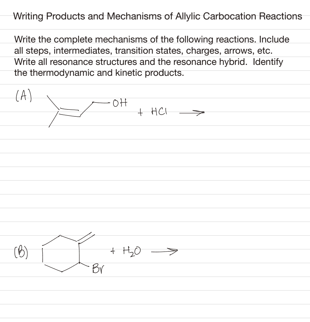 Solved Writing Products and Mechanisms of Allylic | Chegg.com