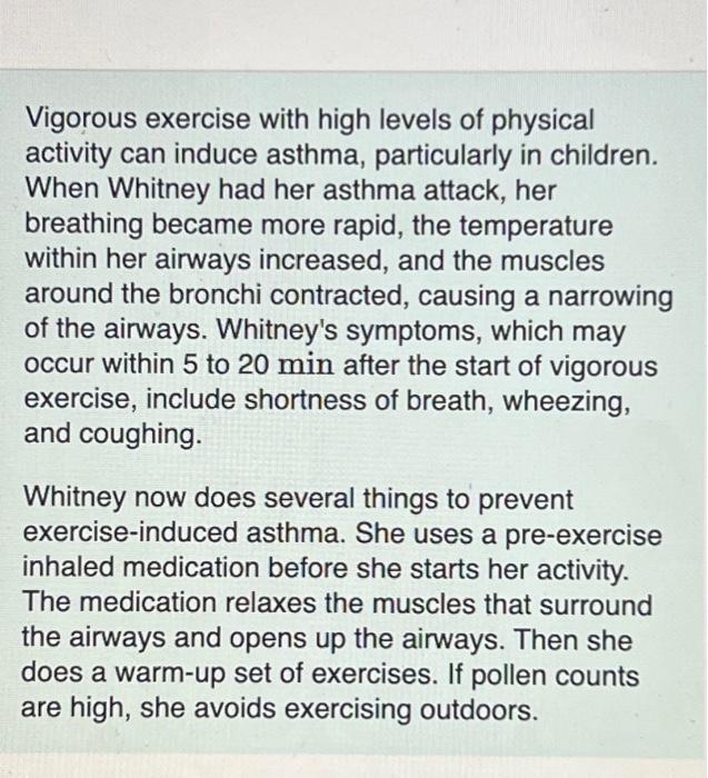Solved Vigorous exercise with high levels of physical | Chegg.com