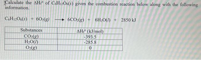 Solved Calculate the ΔH∘ of C6H12O6(s) given the combustion | Chegg.com