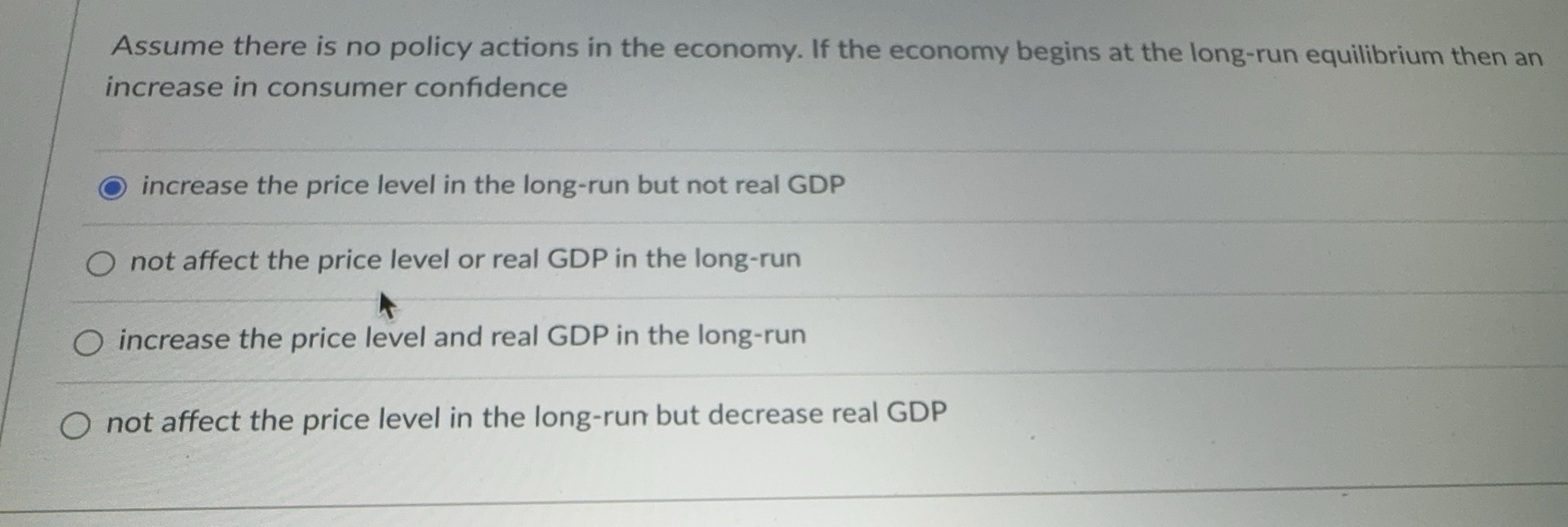 Solved Assume there is no policy actions in the economy. If | Chegg.com