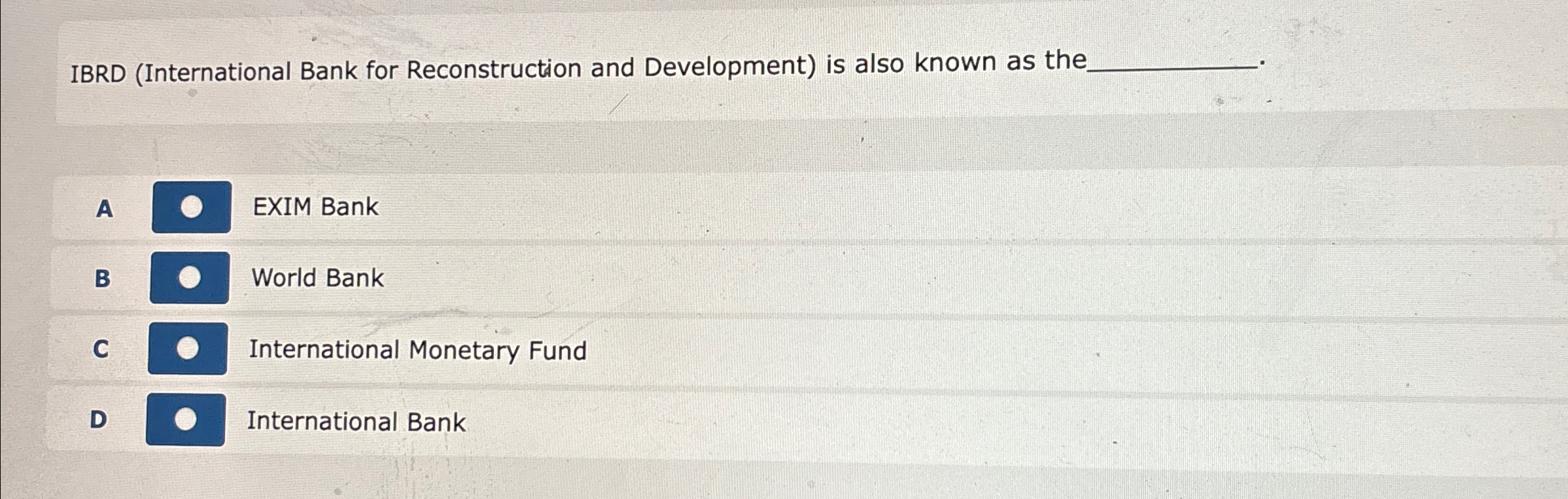 Solved IBRD (International Bank for Reconstruction and | Chegg.com