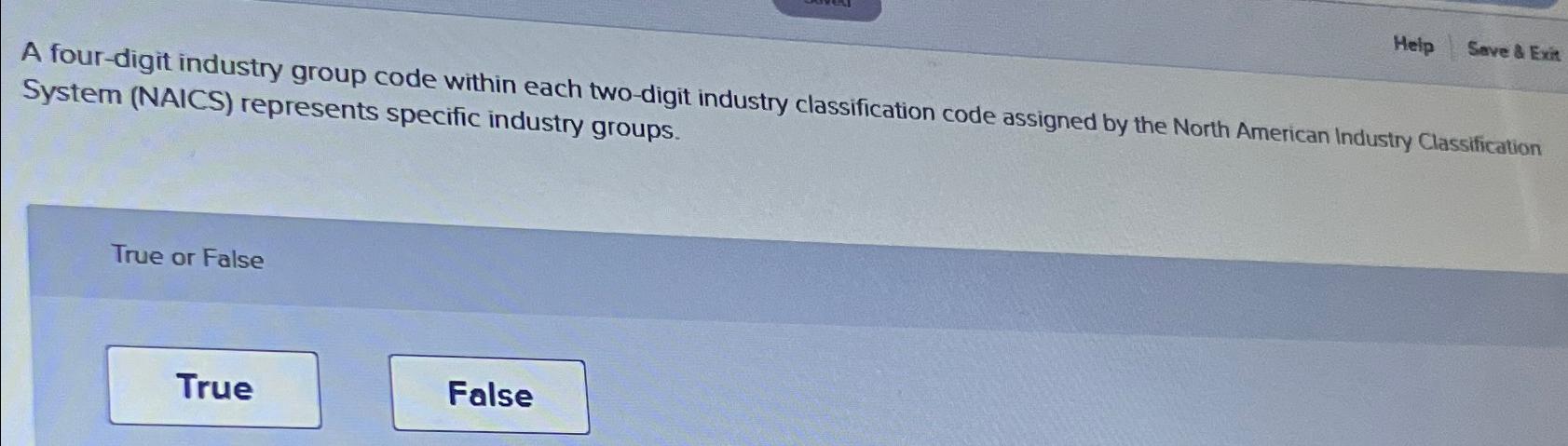 Solved A four-digit industry group code within each | Chegg.com