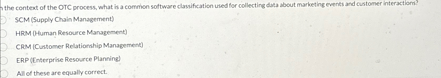 Solved the context of the OTC process, what is a common | Chegg.com