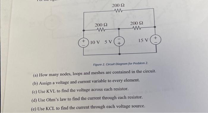 Solved Figure 2. Circuit Diagram for Problem 2. (a) How many | Chegg.com