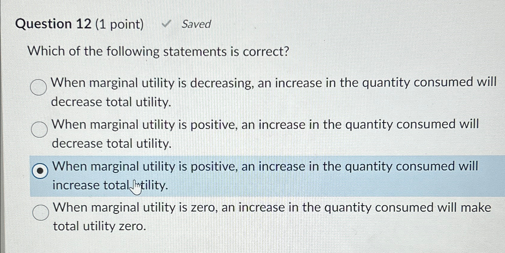 Solved Question 12 (1 ﻿point) ﻿SavedWhich of the following | Chegg.com